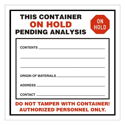 Pending Analysis Drum Labels | Enviro-Equipment Inc