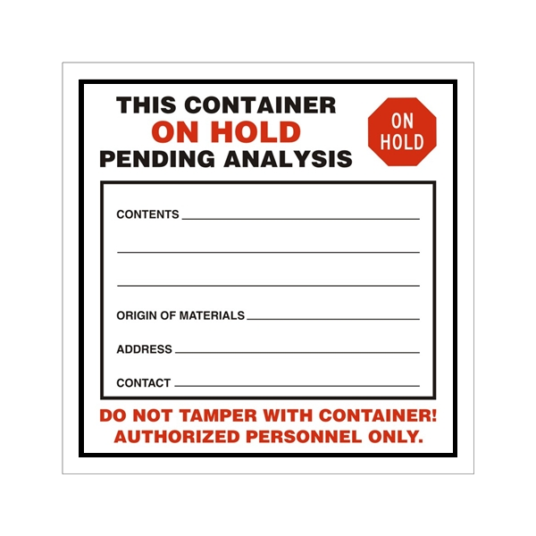 Pending Analysis Drum Labels | Enviro-Equipment, Inc.